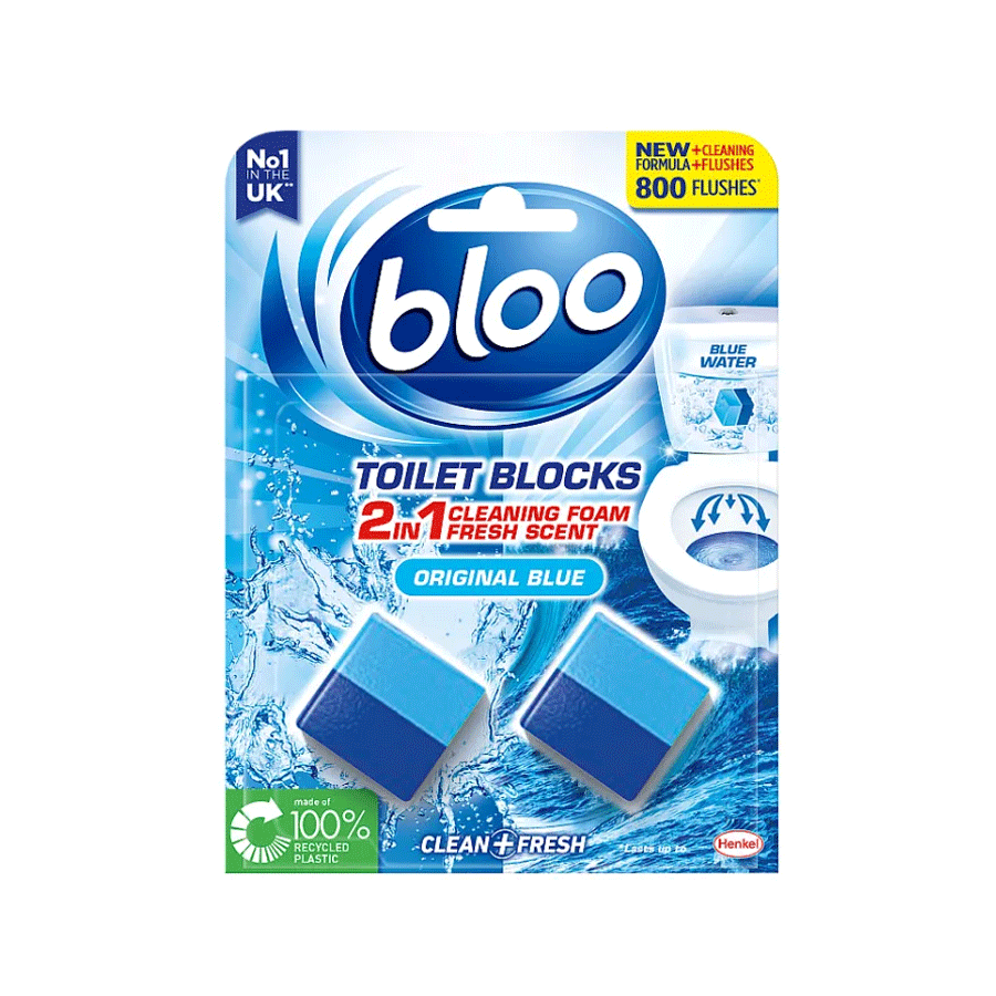 Bloo In-Cistern Toilet Blocks Blue 2 x 50g (100g) – Gordons Direct