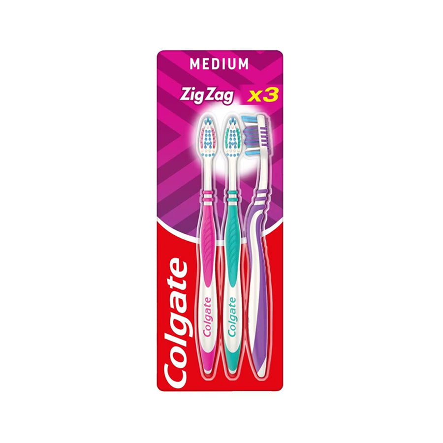 Colgate Toothbrush Zigzag Flexible Medium (3 Pack) – Gordons Direct