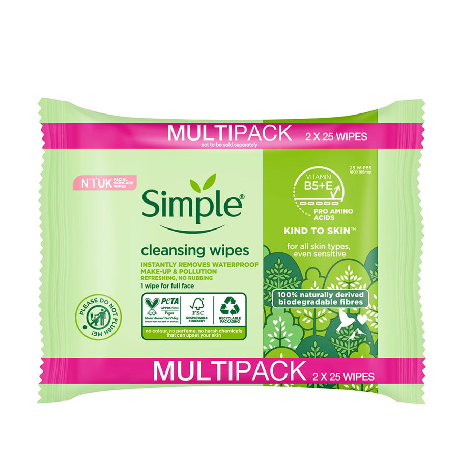 Simple Kind to Skin Biodegradable Cleansing Wipes (50 pack) – Gordons ...
