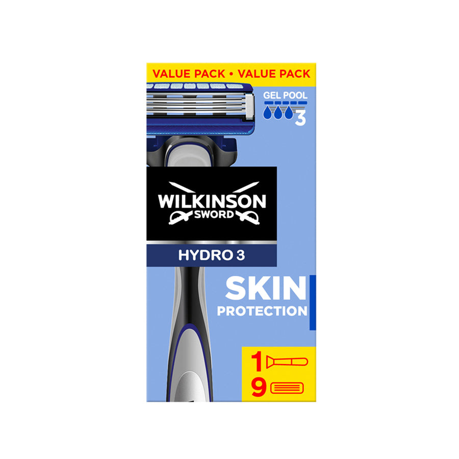 Wilkinson Sword Hydro 3 Skin Protection Men's Razor (9 Blade Pack ...