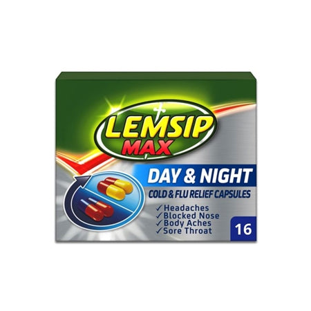 Lemsip Max Day & Night Cold & Flu Relief Capsules (16 Capsules ...