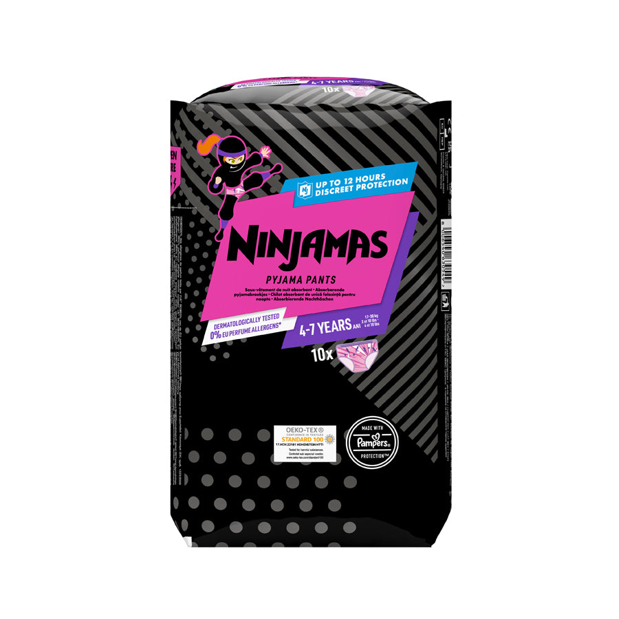 Pampers Ninjamas Pyjama Pants Girls Age 4-7 (17-30kg) 10Pack – Gordons ...