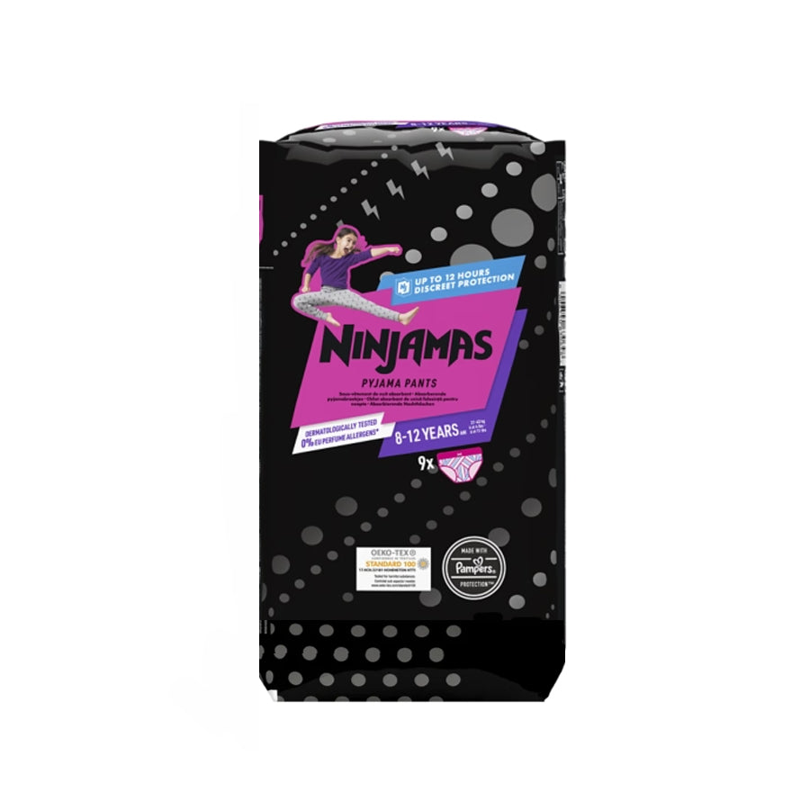 Pampers Ninjamas Pyjama Pants Girls Age 8-12 (27-43kg) 9Pack – Gordons ...