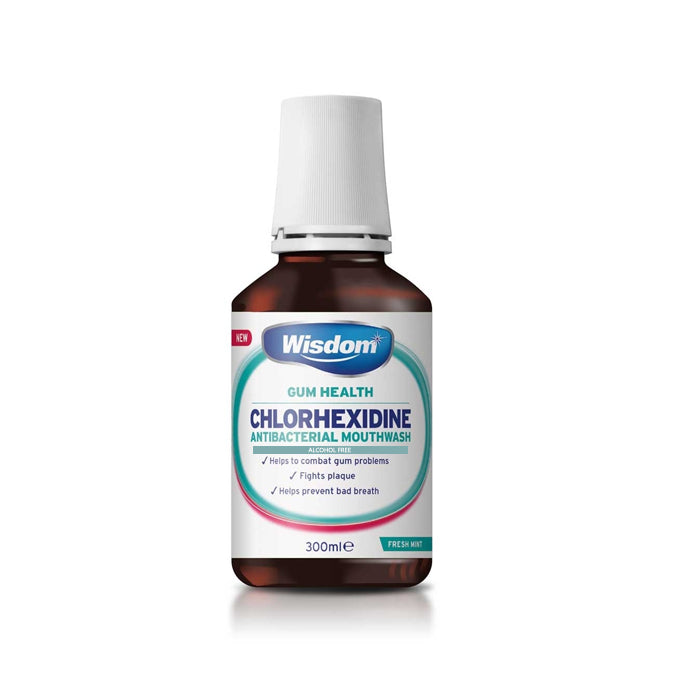 Wisdom Gum Health Chlorhexidine Antibacterial Mouthwash: Fresh Mint 30 ...